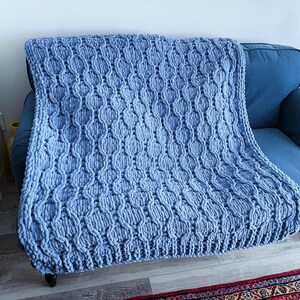 PATTERN: Cobblestone Blanket - Loop Yarn Finger Knitting (PDF Download ...