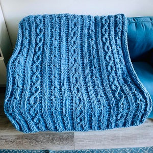 PATTERN: Rivulet Throw Blanket - Loop Yarn Finger Knitting (PDF Download) - Etsy