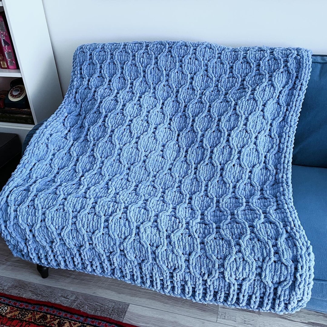 PATTERN: Cobblestone Blanket - Loop Yarn Finger Knitting (PDF Download ...