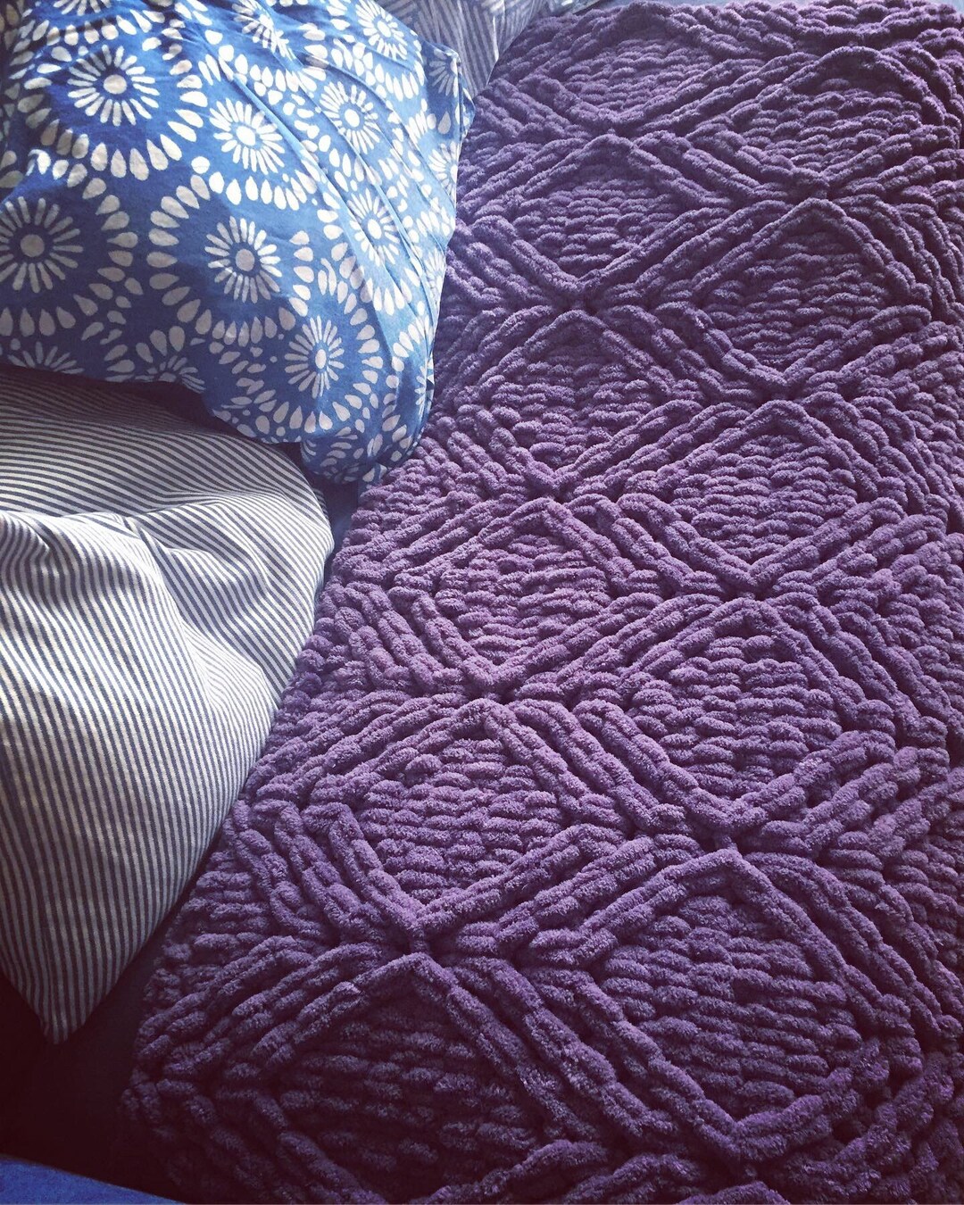 Blanket Pattern Download // PATTERN: 3-D Squares Geometric Blanket ...