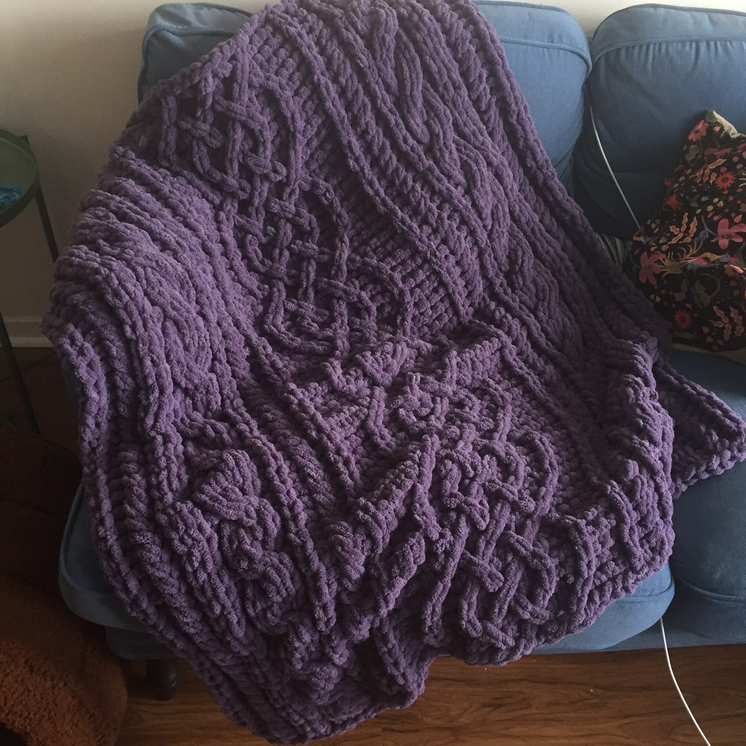 PATTERN: Chunky Celtic Cable Saxon Braid Blanket - Loop Yarn Finger ...