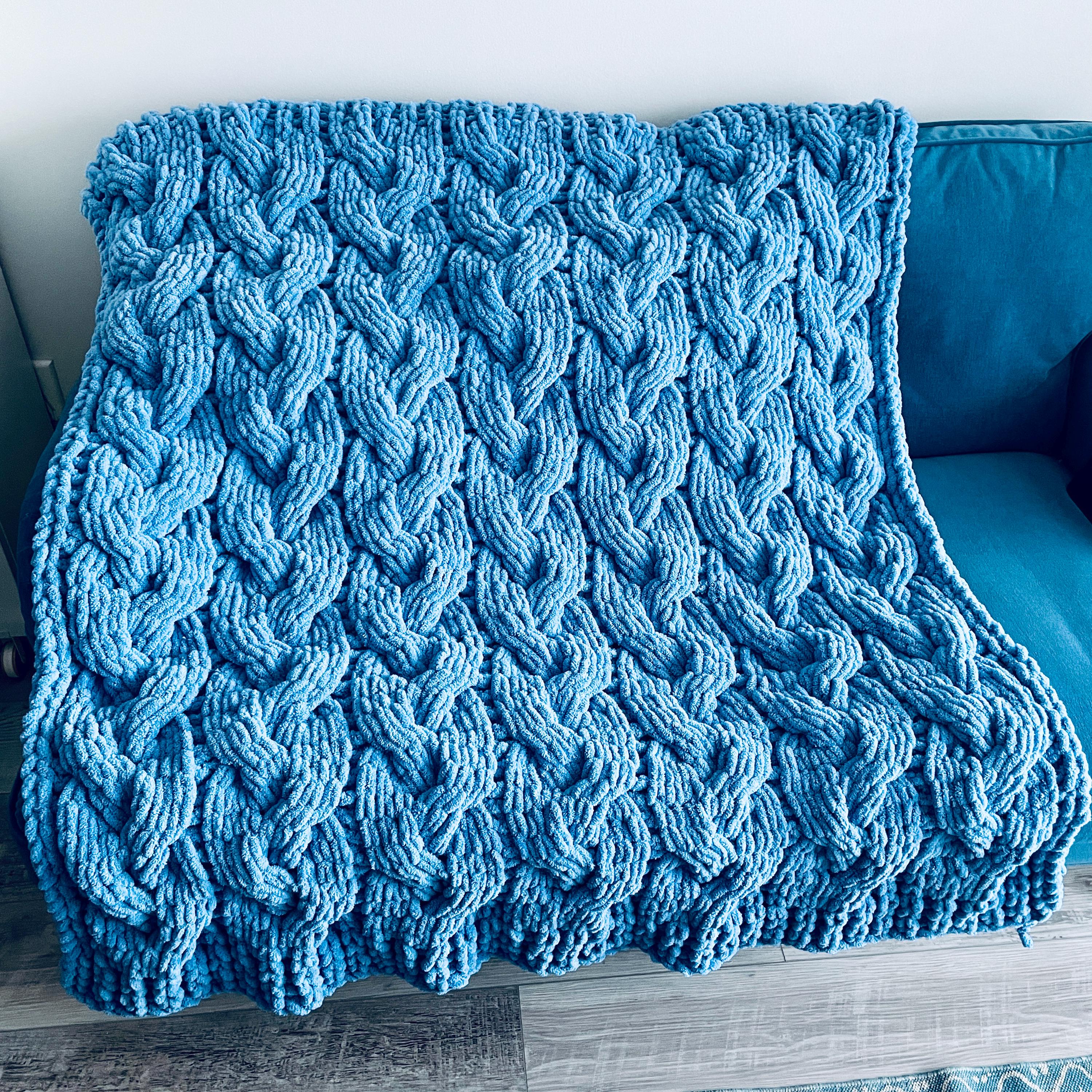 PATTERN: Slip and Slide Cable Blanket - Loop Yarn Finger Knitting (PDF ...