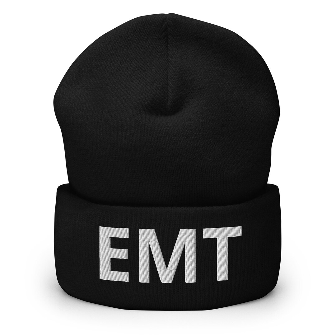 EMT Beanie, EMS Paramedic Cuffed Hat, Emergency Medical Technician Cap ...