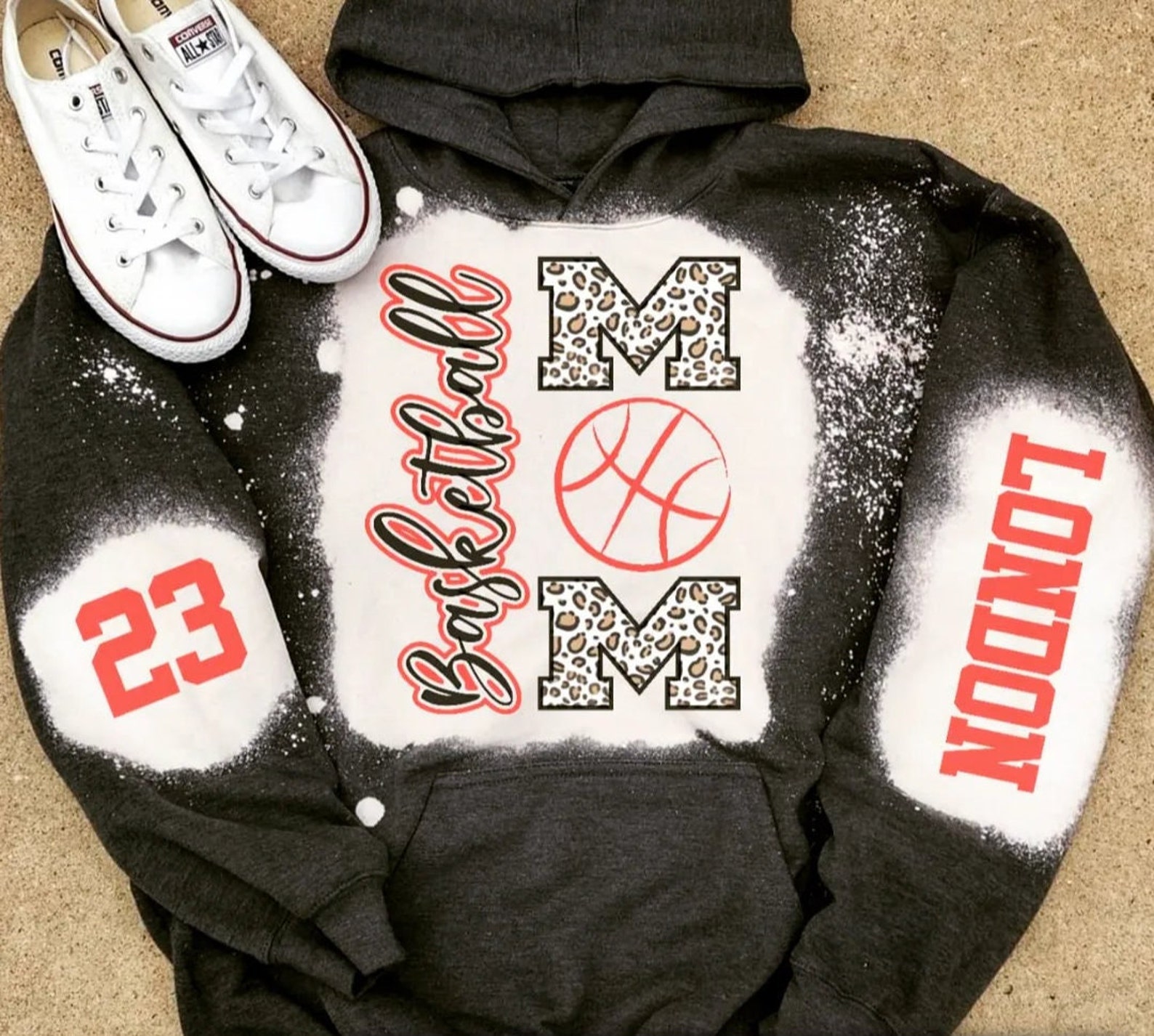 Basketball Mom Custom Hoodie or Crewneck Bleached Hoodie - Etsy