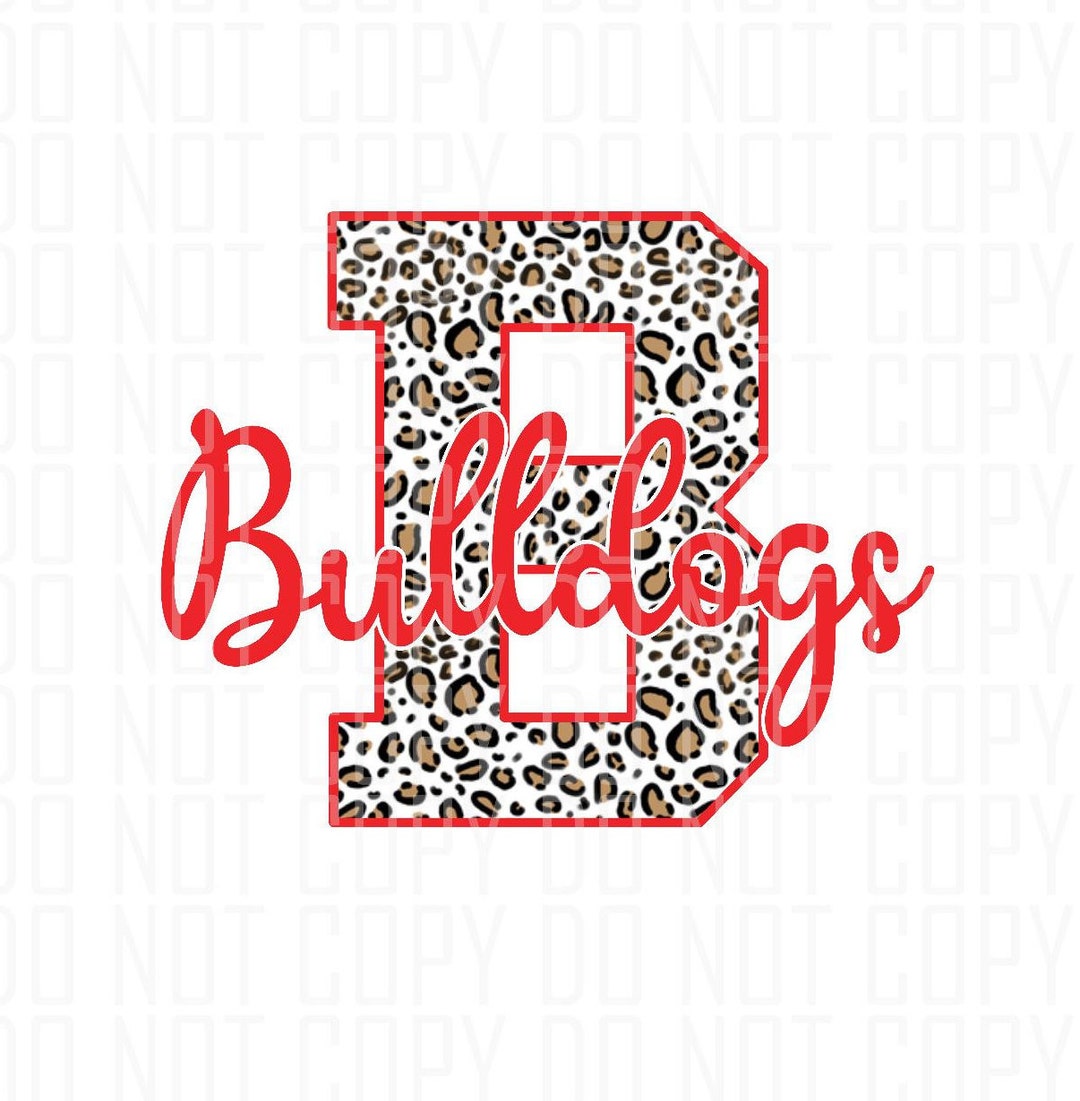 Bulldogs Leopard School Letter, School Spirit, Digital Design, JPG ...