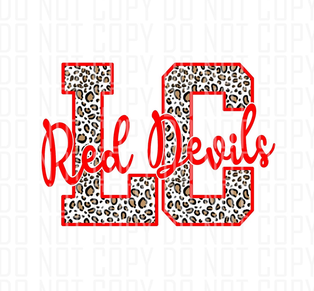 LC Red Devils Leopard Letter, Digital Design, PNG Image, Sublimation ...