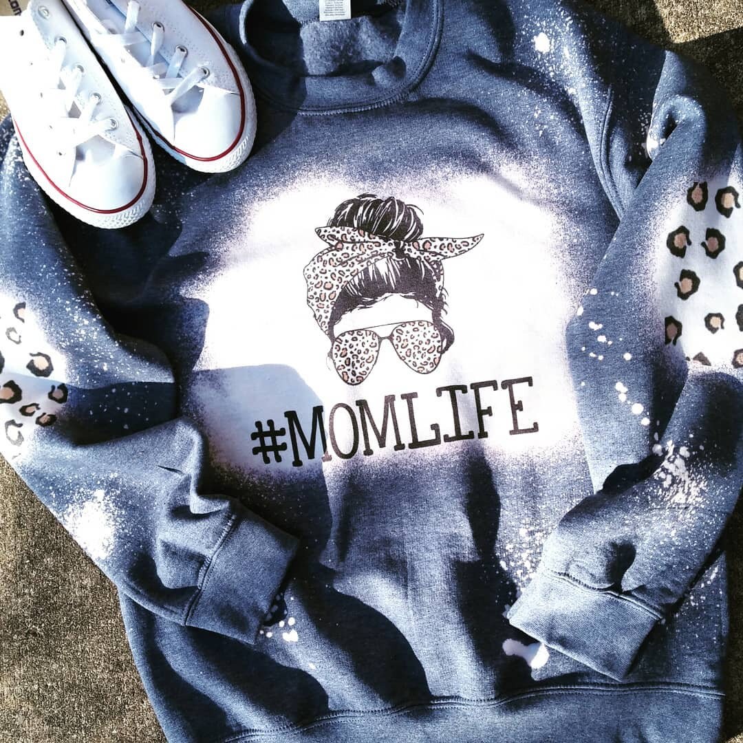 Mom Life Crewneck Sweatshirt or Hoodie, Distressed Apparel, Trending ...