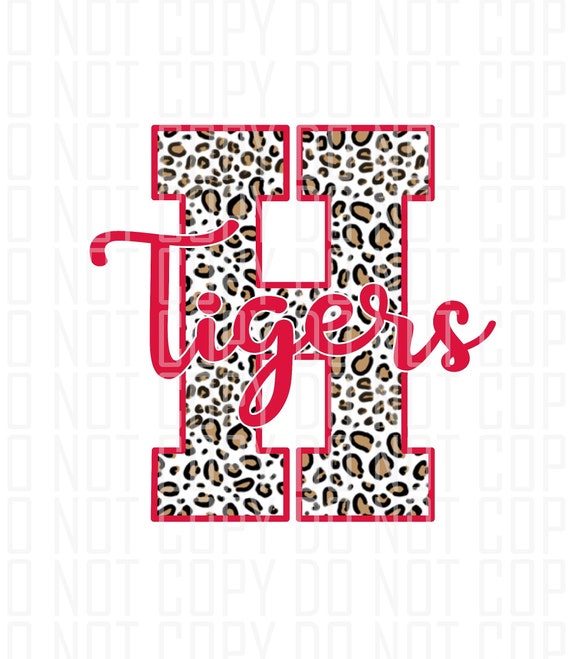 H Tigers Leopard Letter Crimson Digital Design PNG Image | Etsy