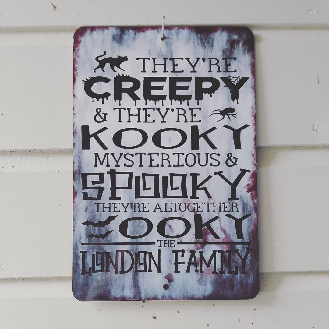 Halloween Porch Sign, Addams Family, Custom Family Sign, Aluminum ...