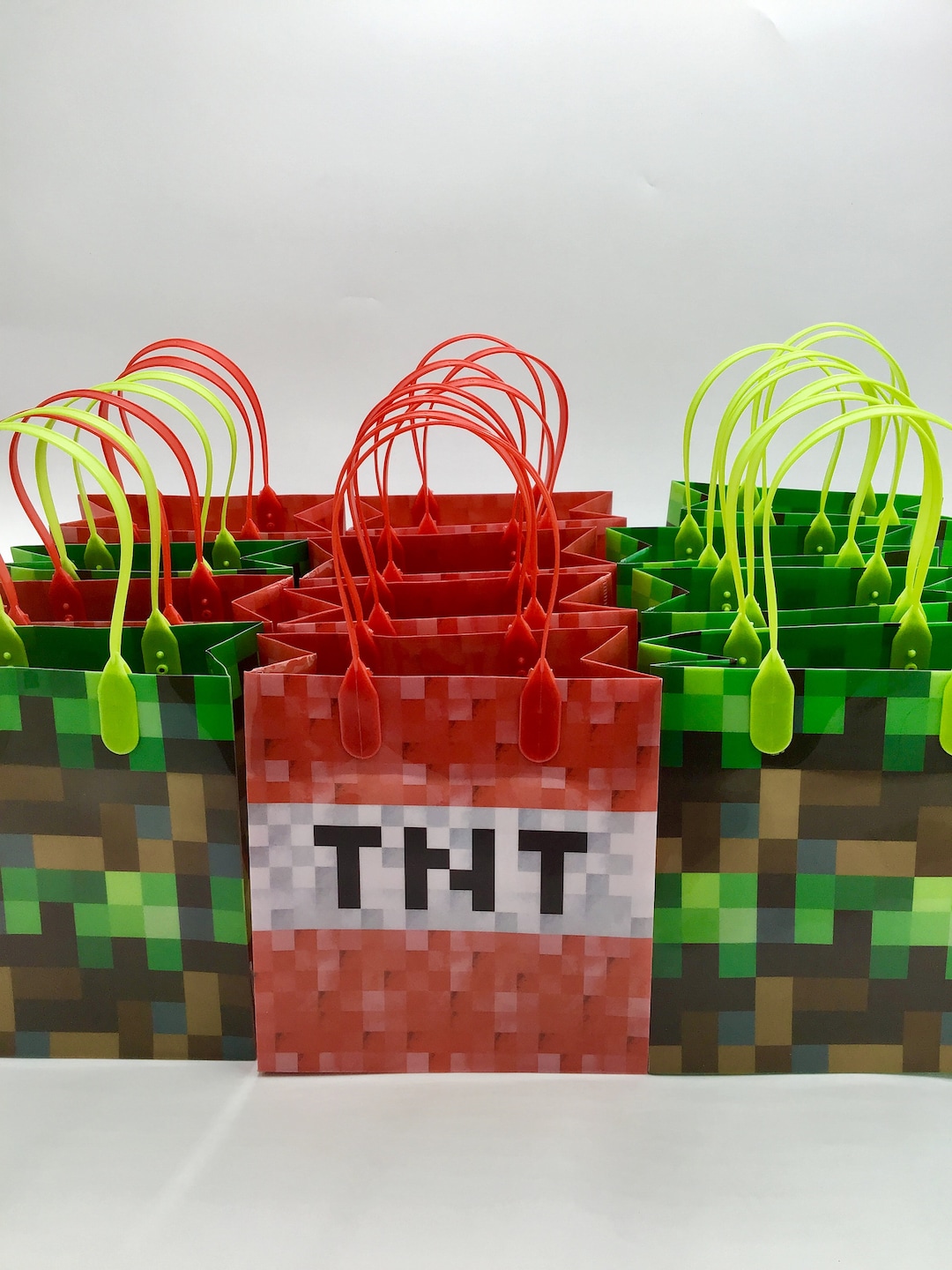 12 Pixel TNT Theme Goodie Bags Favor Bags Candy Bags Gift Bags - Etsy