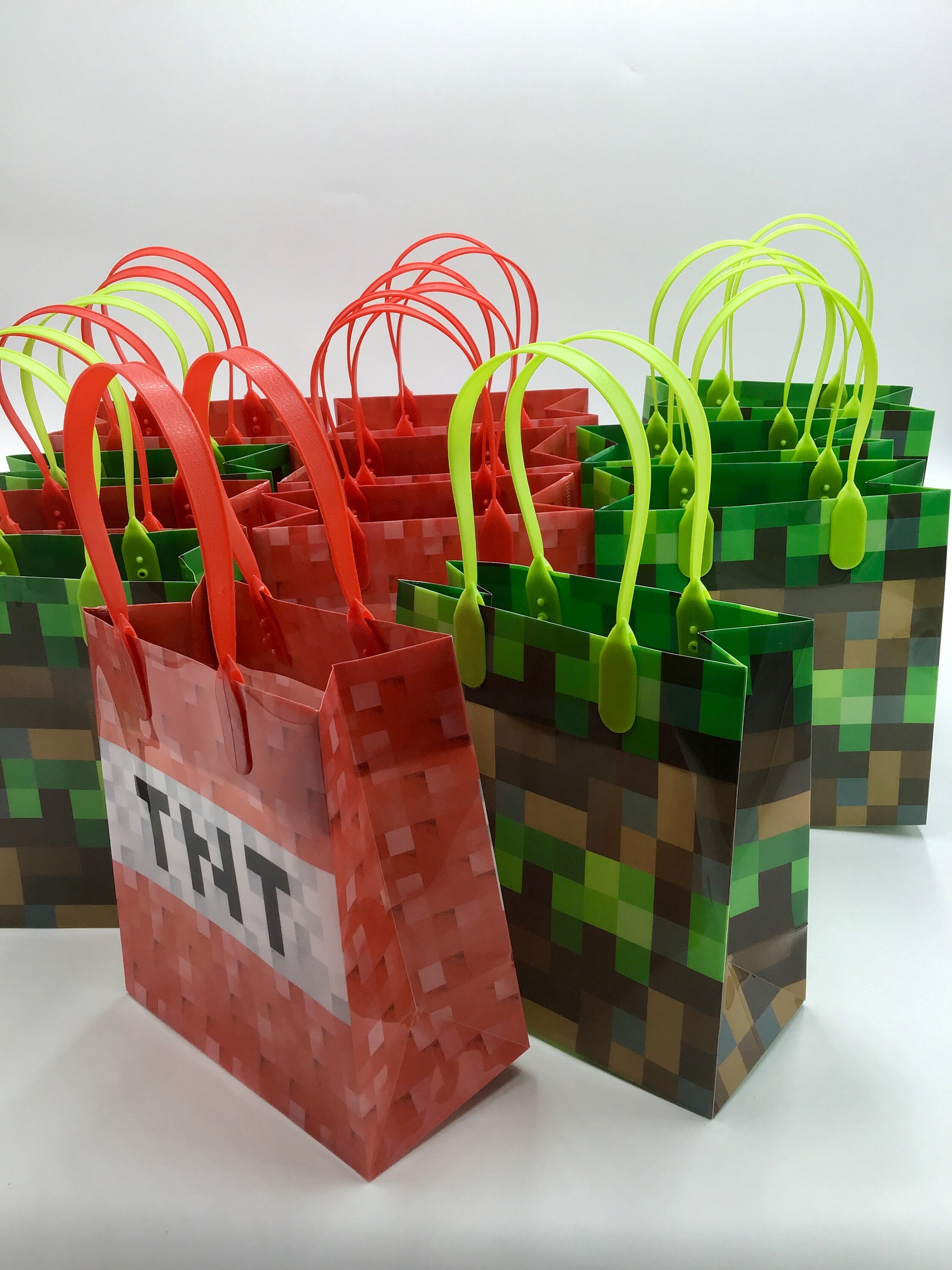 12 Pixel TNT Theme Goodie Bags Favor Bags Candy Bags Gift Bags - Etsy