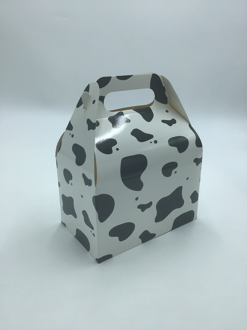 12 Cow Print Boxes With Handle Goodie Boxes Candy Boxes | Etsy
