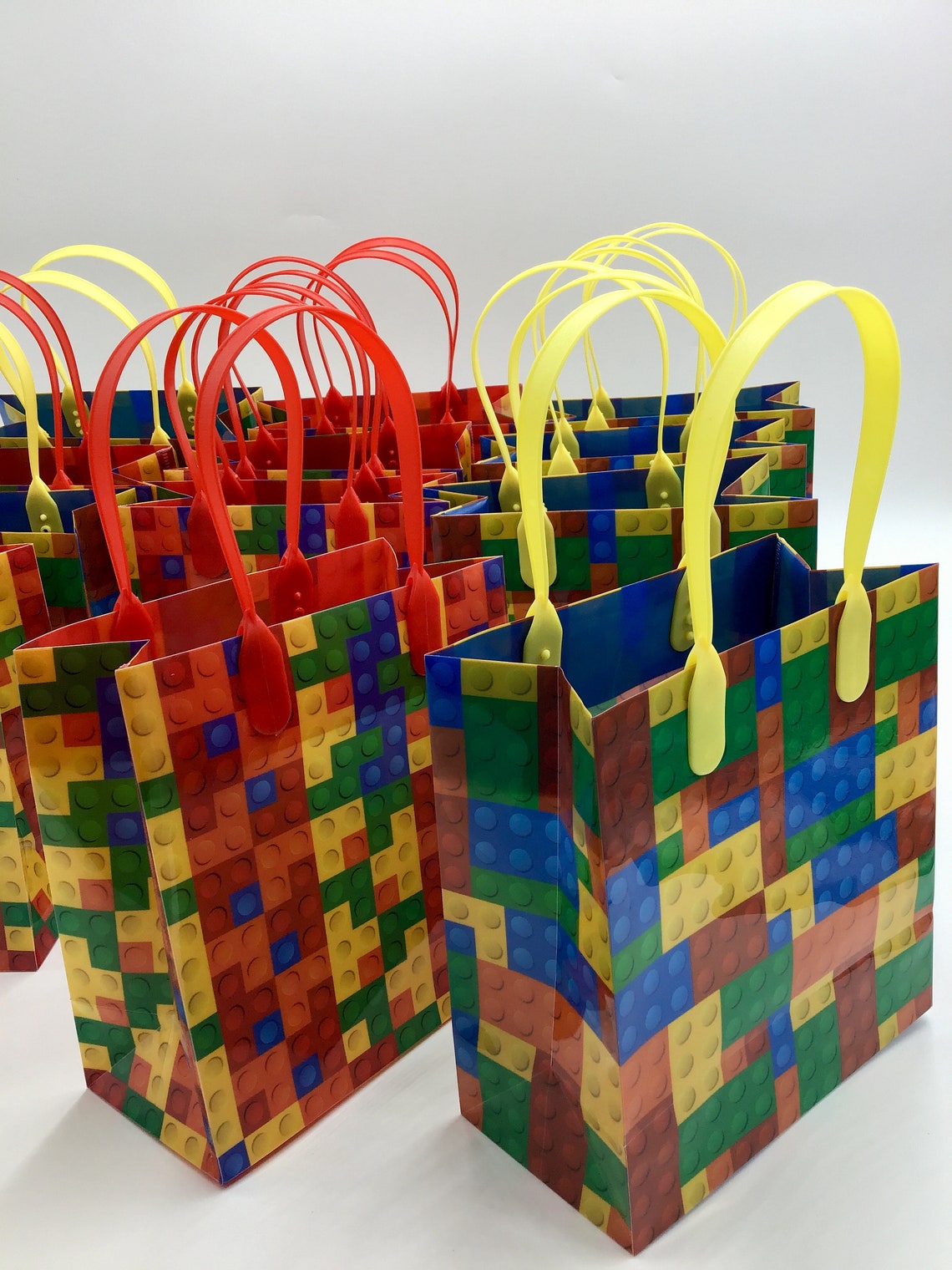 12 Stackable Colorful Blocks Theme Goodie Bags Favor Bags - Etsy