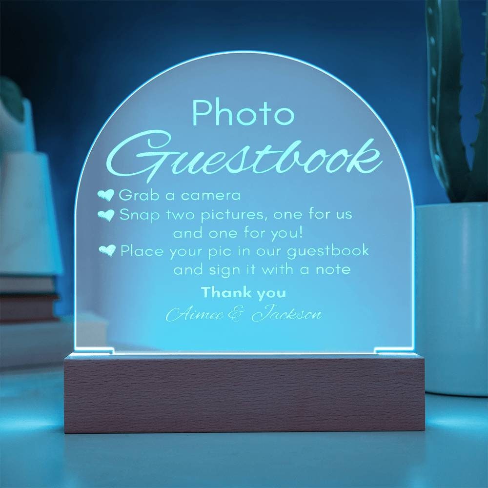Polaroid Guest Book Sign Wedding Photo Guestbook Sign Personalized LED ...