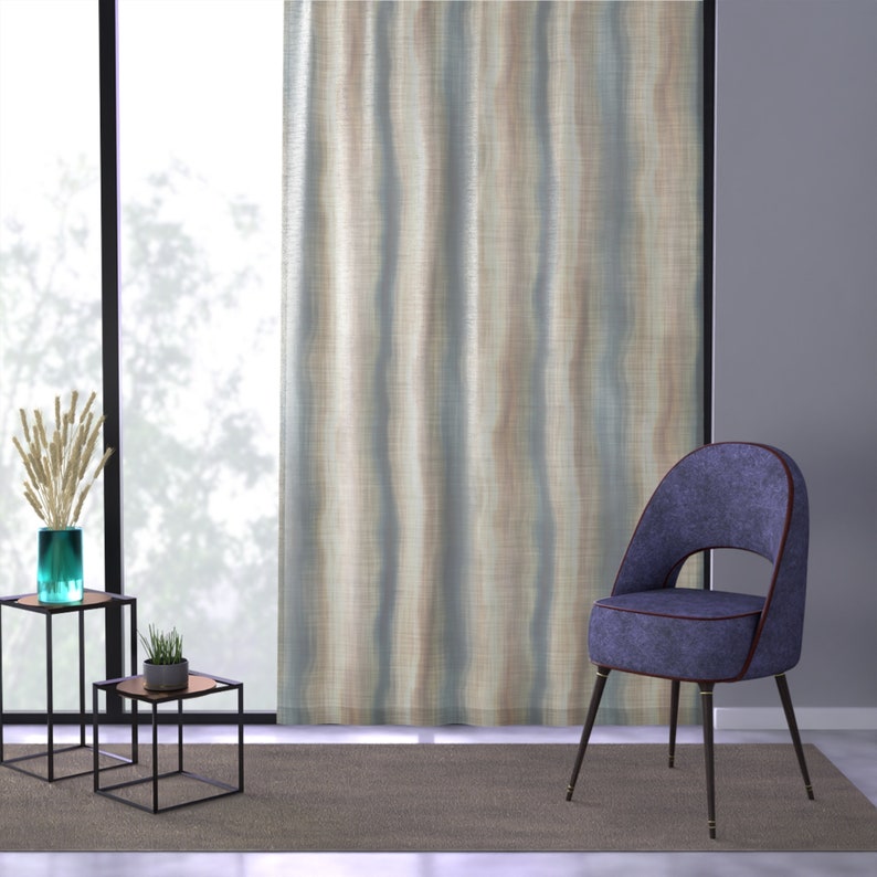 Striped Sheer Window Curtains for Coastal Living Style | Abstract ...