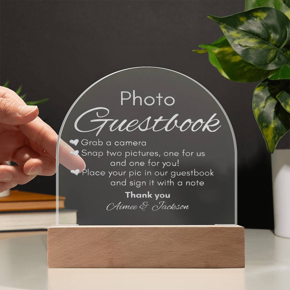 Polaroid Guest Book Sign Wedding Photo Guestbook Sign Personalized LED ...