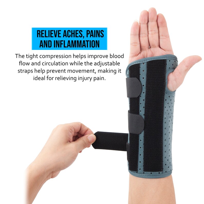 Wrist Support Brace With 3 Metal Splints & 3 Adjustable Straps - Etsy