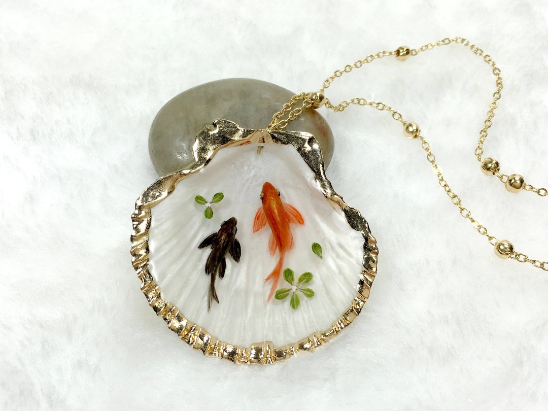 Pisces Shell Pendant.unique Creative Gift.acrylic Painting Pendant ...