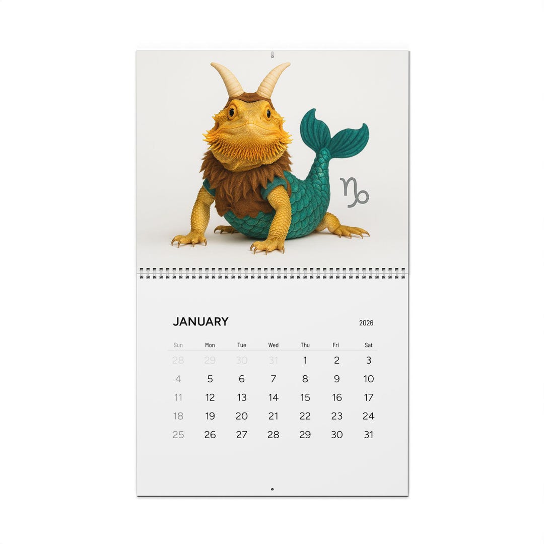 Bearded Dragon Zodiac Wall Calendar (2026) | Gift for Exotic Animal ...