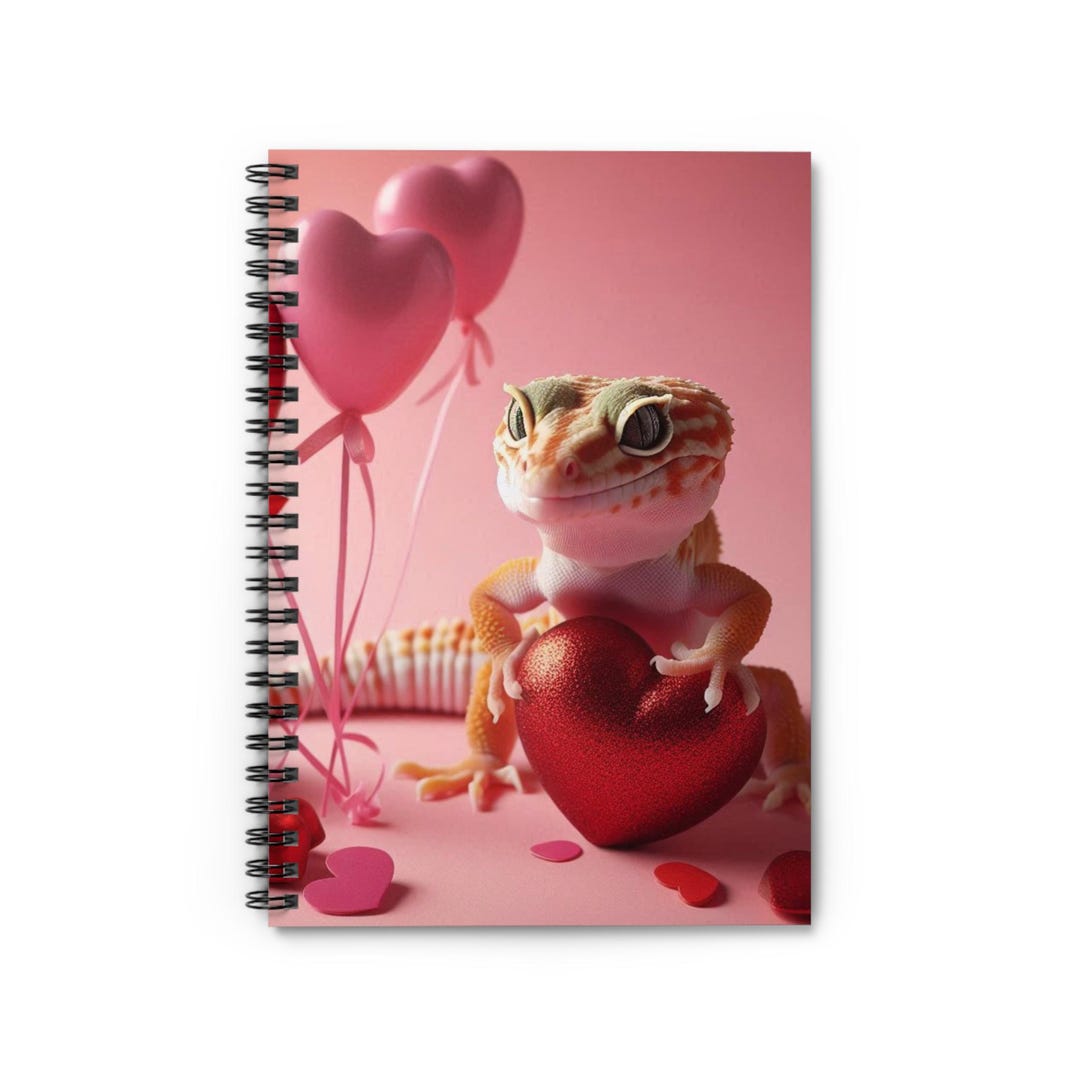 Gecko Exotic Pet Lizard Valentines Day Spiral Notebook Ruled Line - Etsy