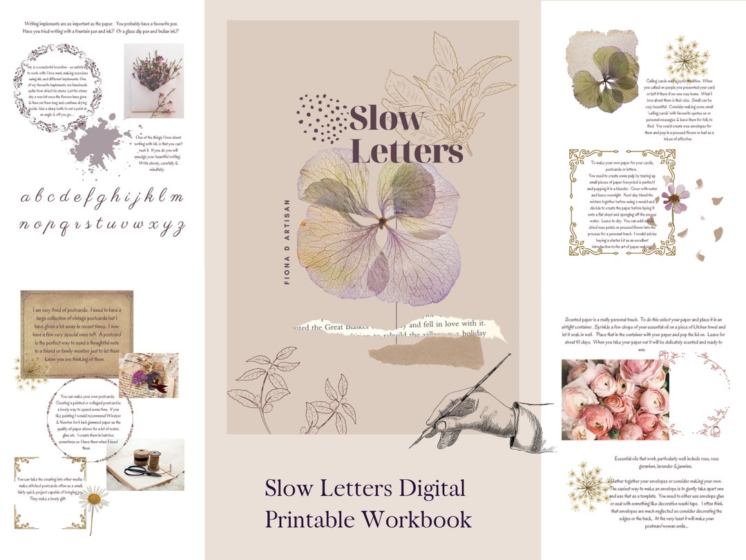Slow Letters Digital Workbook EBOOK LETTER WRITING Slow Living - Etsy