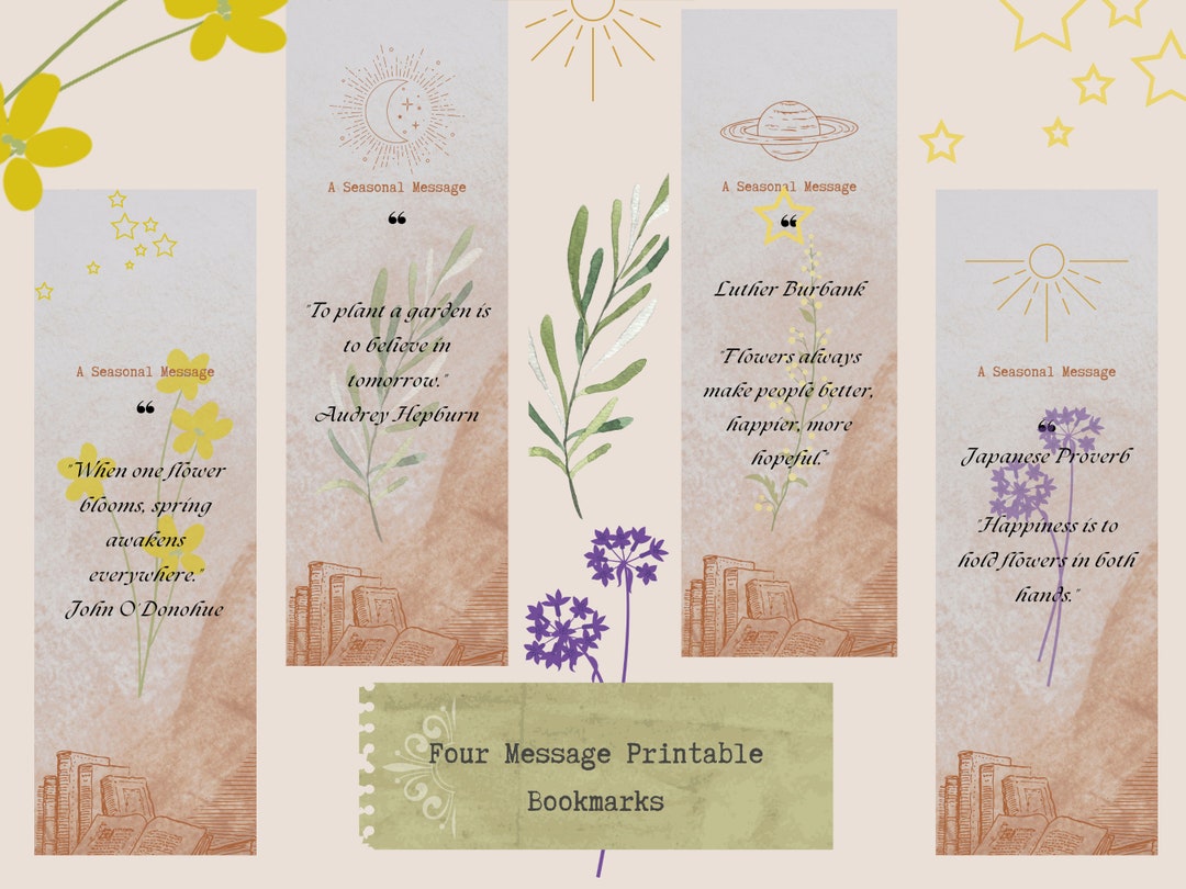 Printable Digital Bookmarks - Etsy