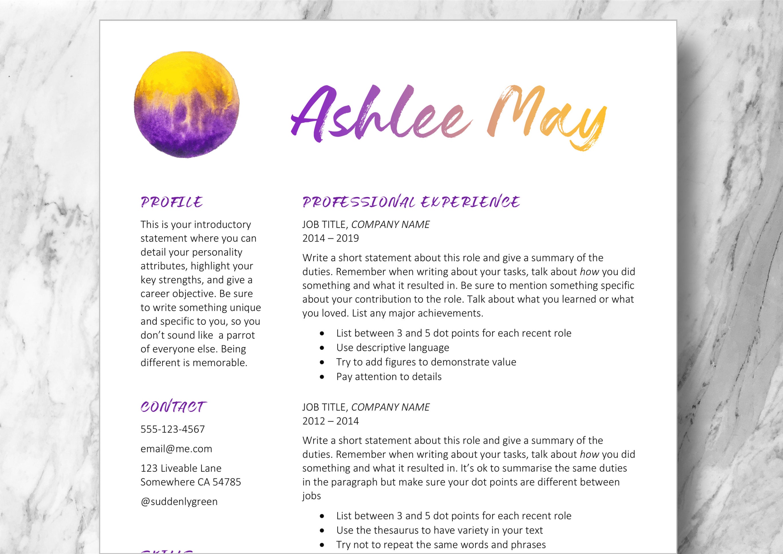 Cover Letter & References in Microsoft Word INSTANT DOWNLOAD Feminine ...