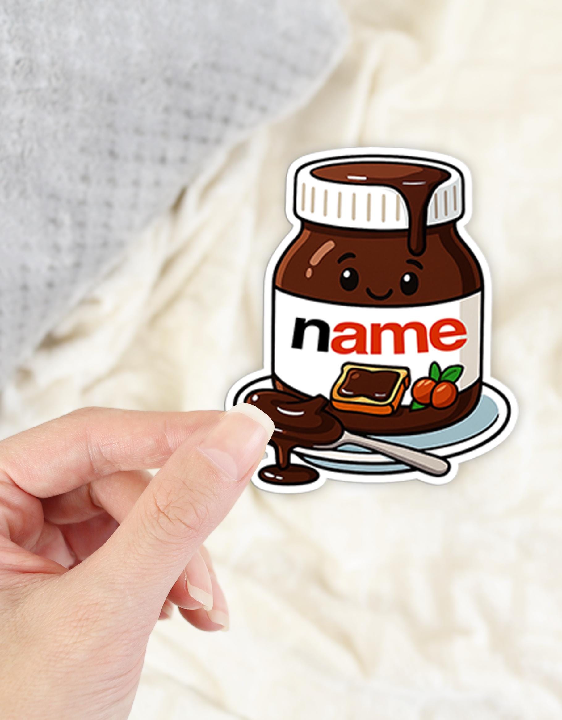 Custom Nutella Name Sticker: Waterproof Vinyl Decal for Laptops & Water ...