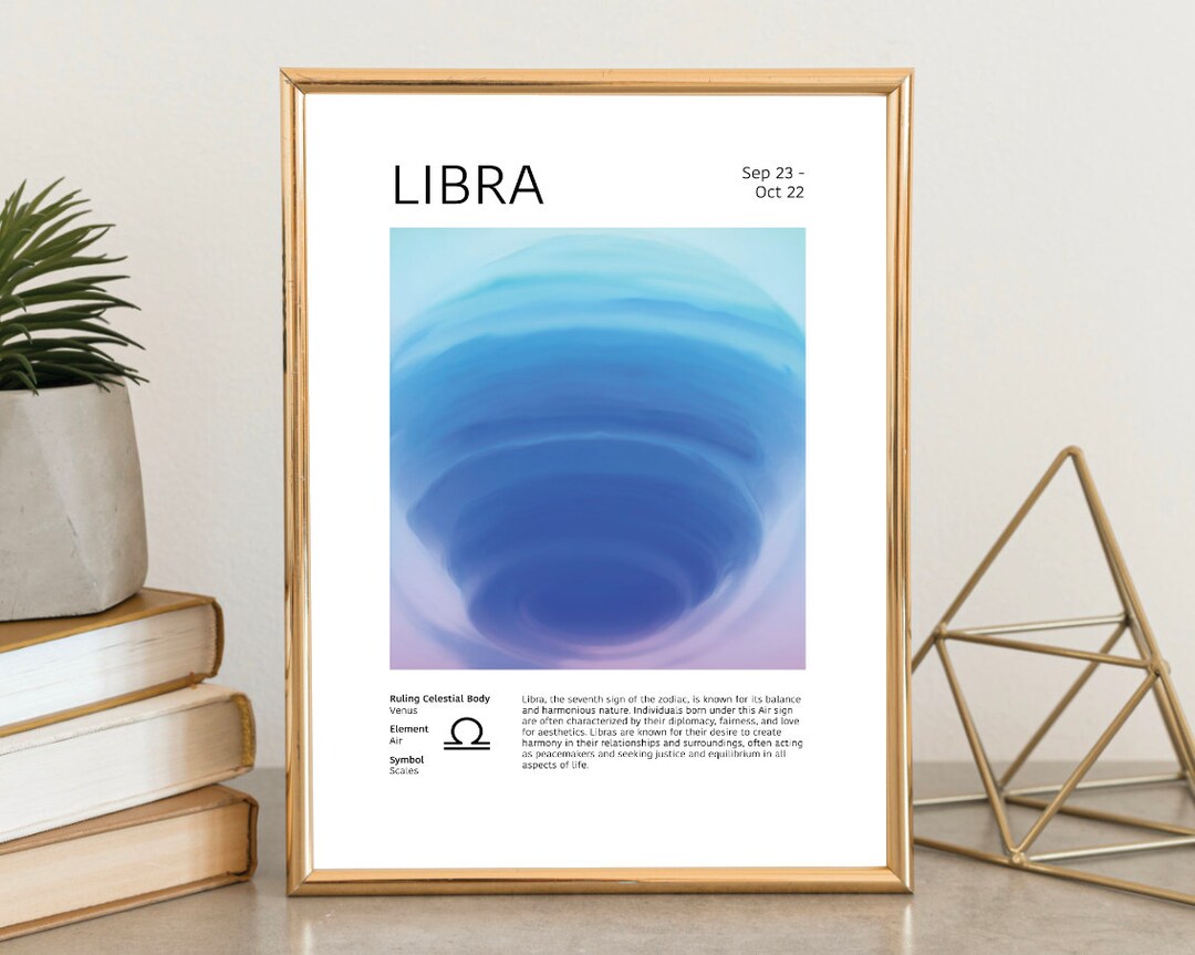 LIBRA Star Sign Printable Wall Art | Instant Download | Zodiac Print ...