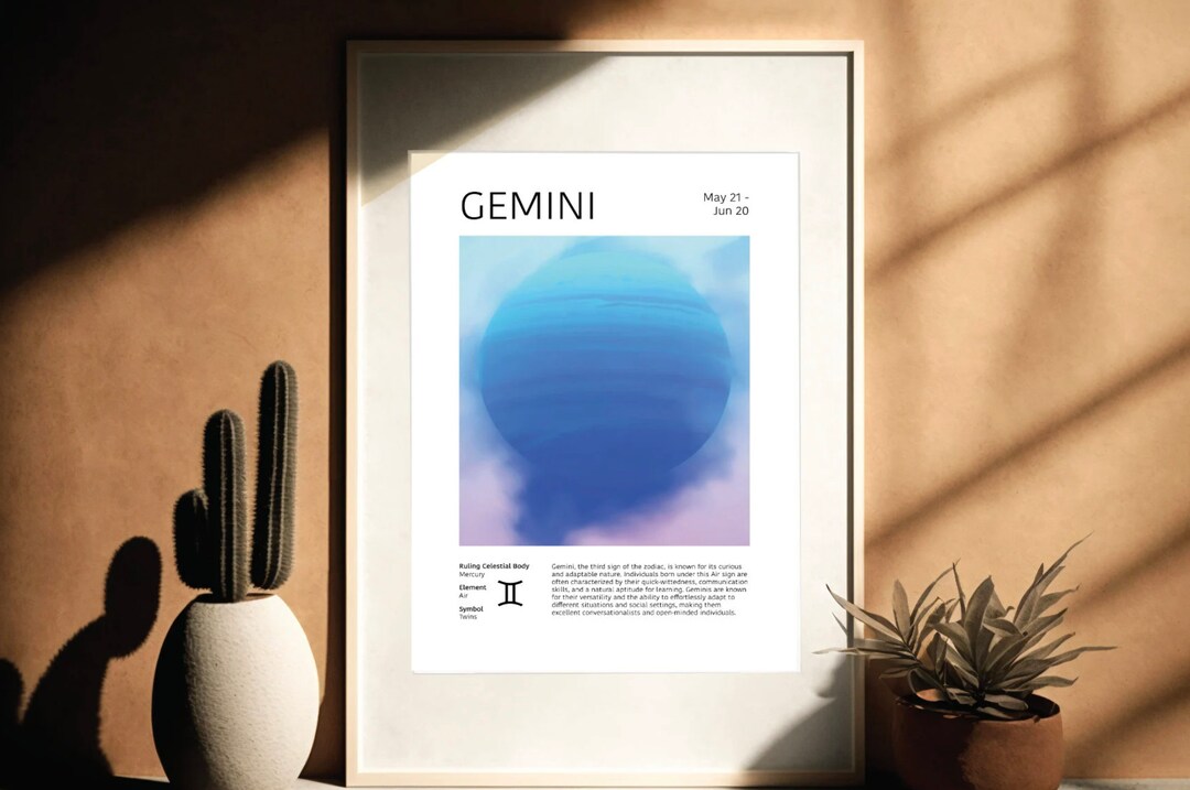 GEMINI Star Sign Printable Wall Art | Instant Download | Zodiac Print ...