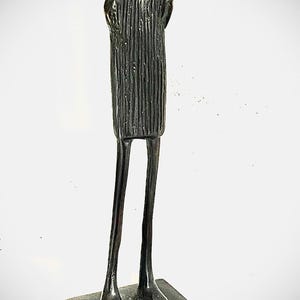 Bronze African Elongated Figure Statue Sculpture Tribesman Mid-century ...