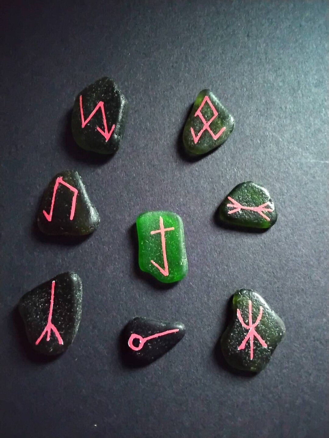 Medieval Healing Runes on Slate and Scottish Seaglass With - Etsy