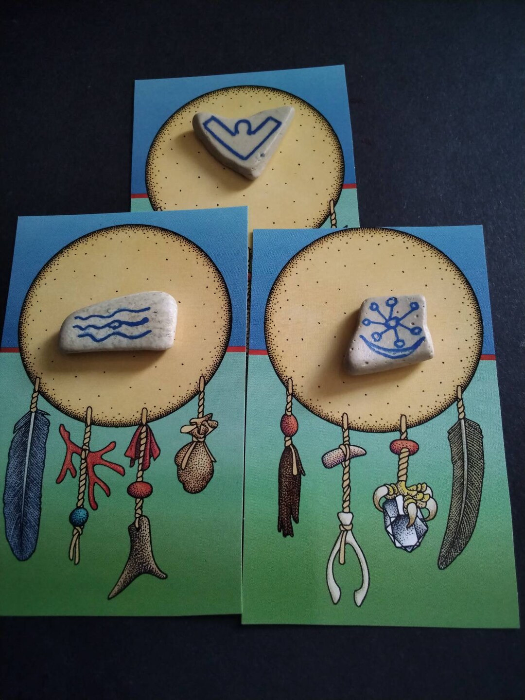Native American Indian Runes on Sea Pottery With Divinations - Etsy UK