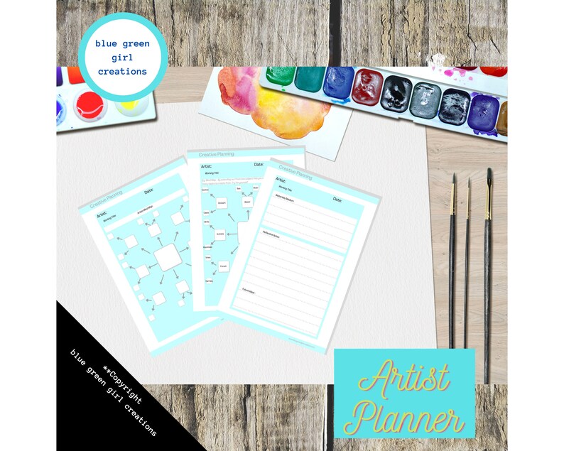 Creative Process Planner, Printable Planner Sheets, Art Project Planner ...