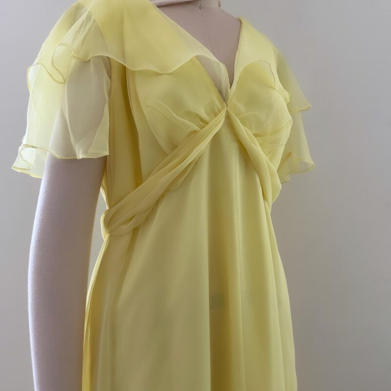 Yellow Chiffon Dress - Etsy