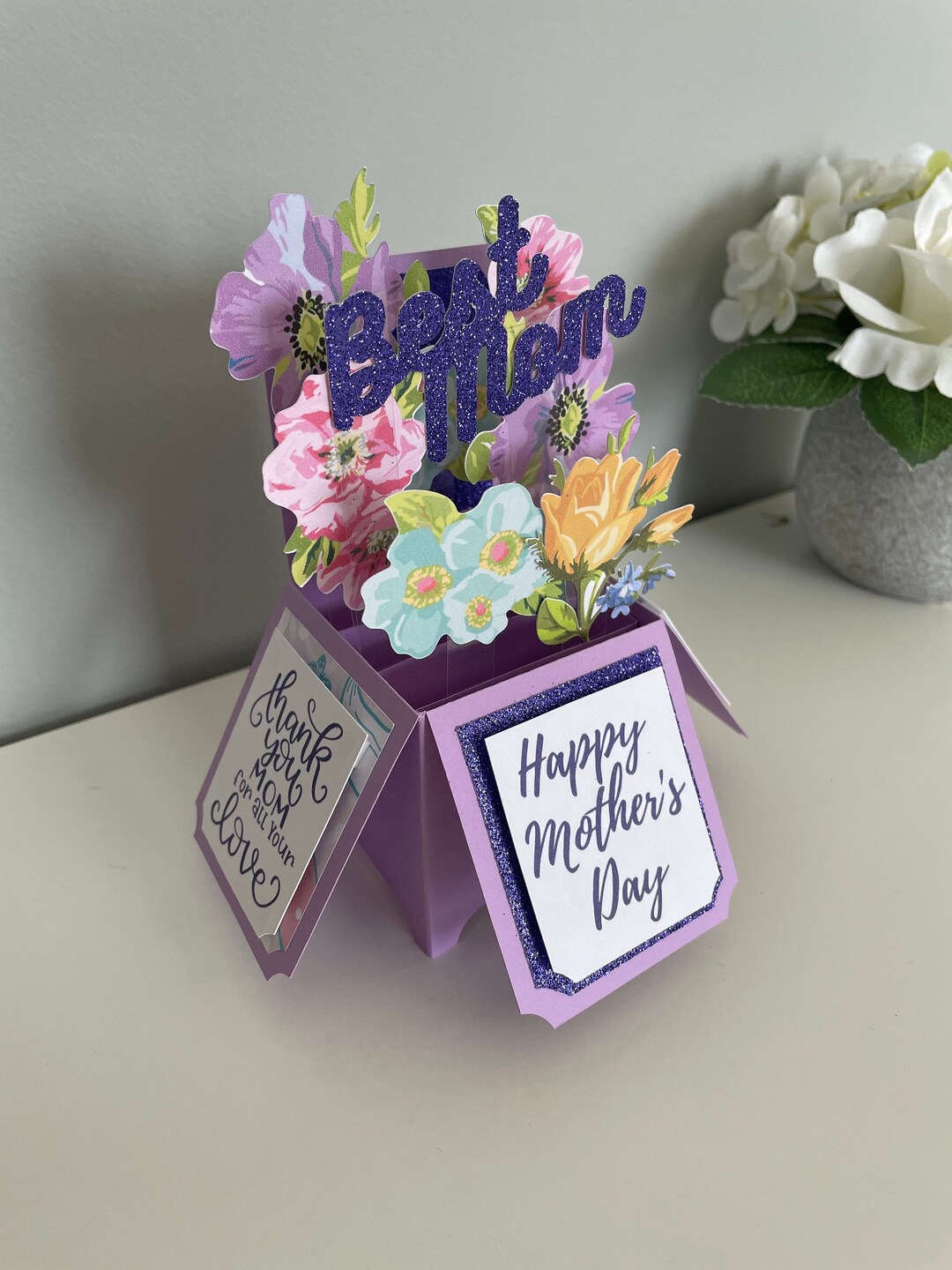 Handmade Personalized and Custom Pop up Box Card for Mothers Day ...