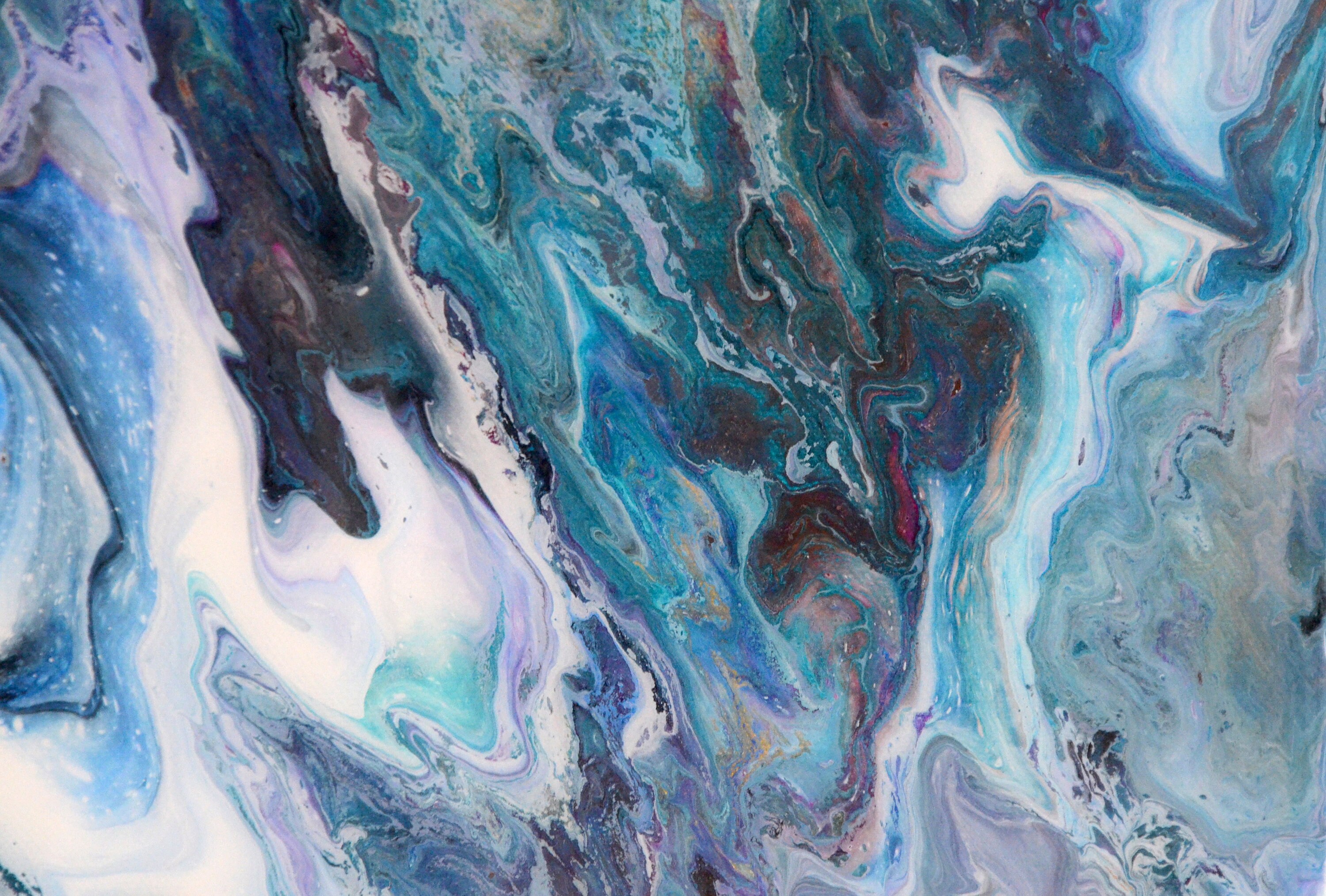 Abstract Acrylic Pour Painting. Original Acrylic Pour Painting on 12x12 ...