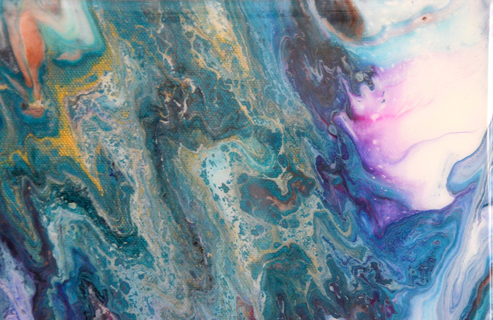 Abstract Acrylic Pour Painting. Original Acrylic Pour Painting on 12x12 ...