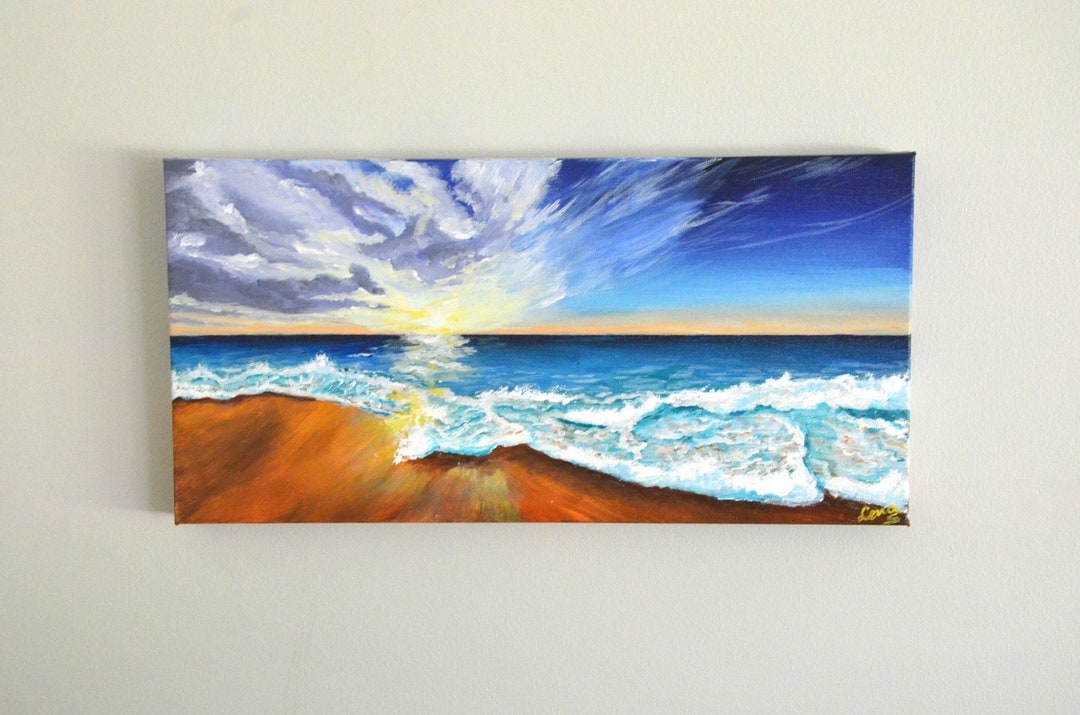Original Acrylic Seascape Painting, Acrylic Sea View Painting, Sea ...