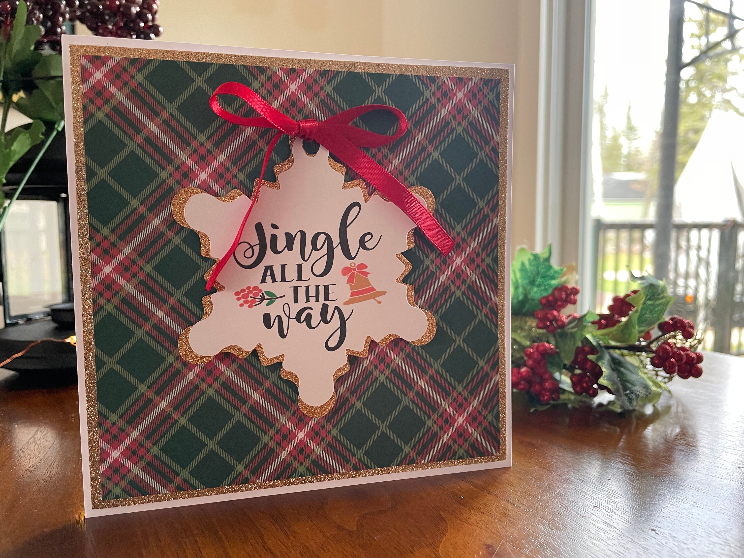 Handmade Christmas Card 6x6 Jingle All the Way Card - Etsy