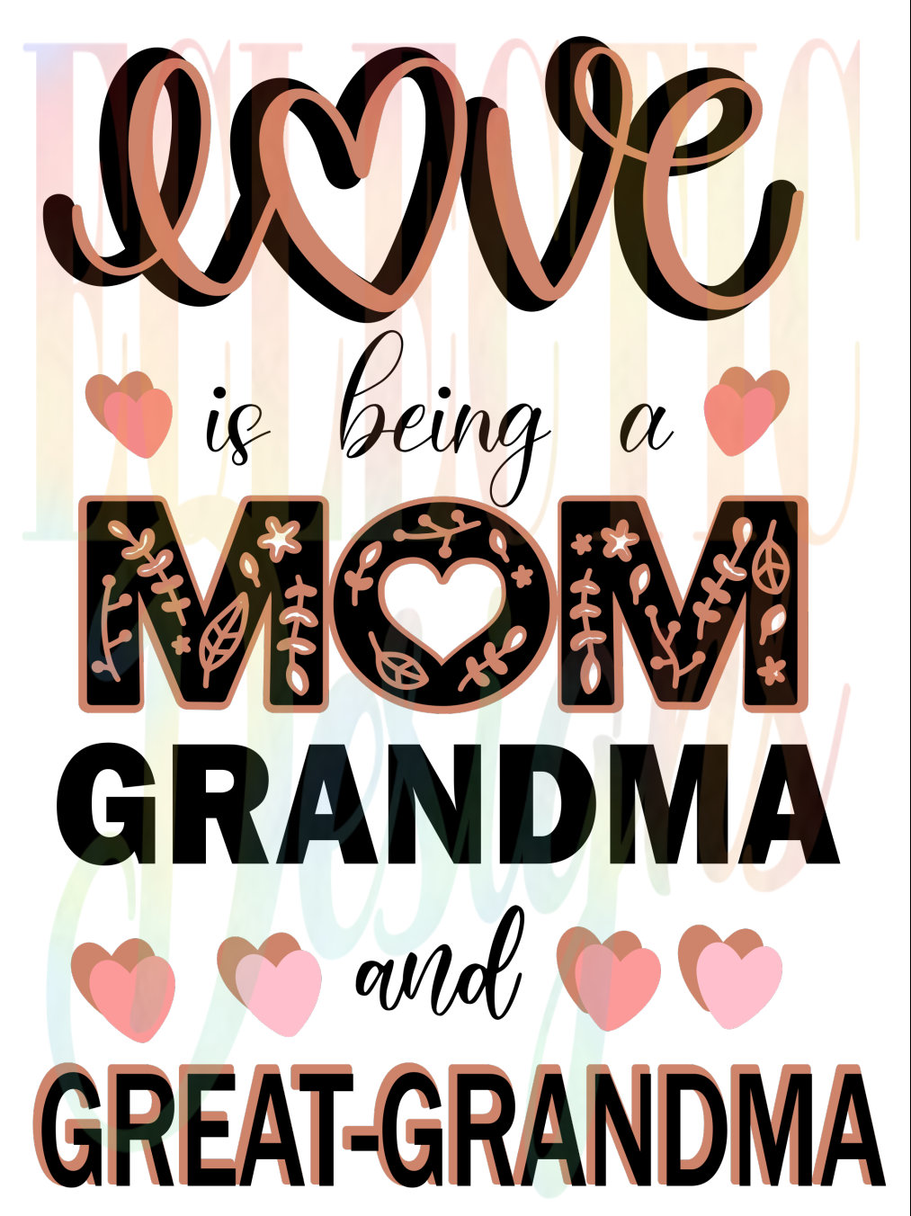 Mom, Grandma, Great Grandma Love Digital File - Etsy