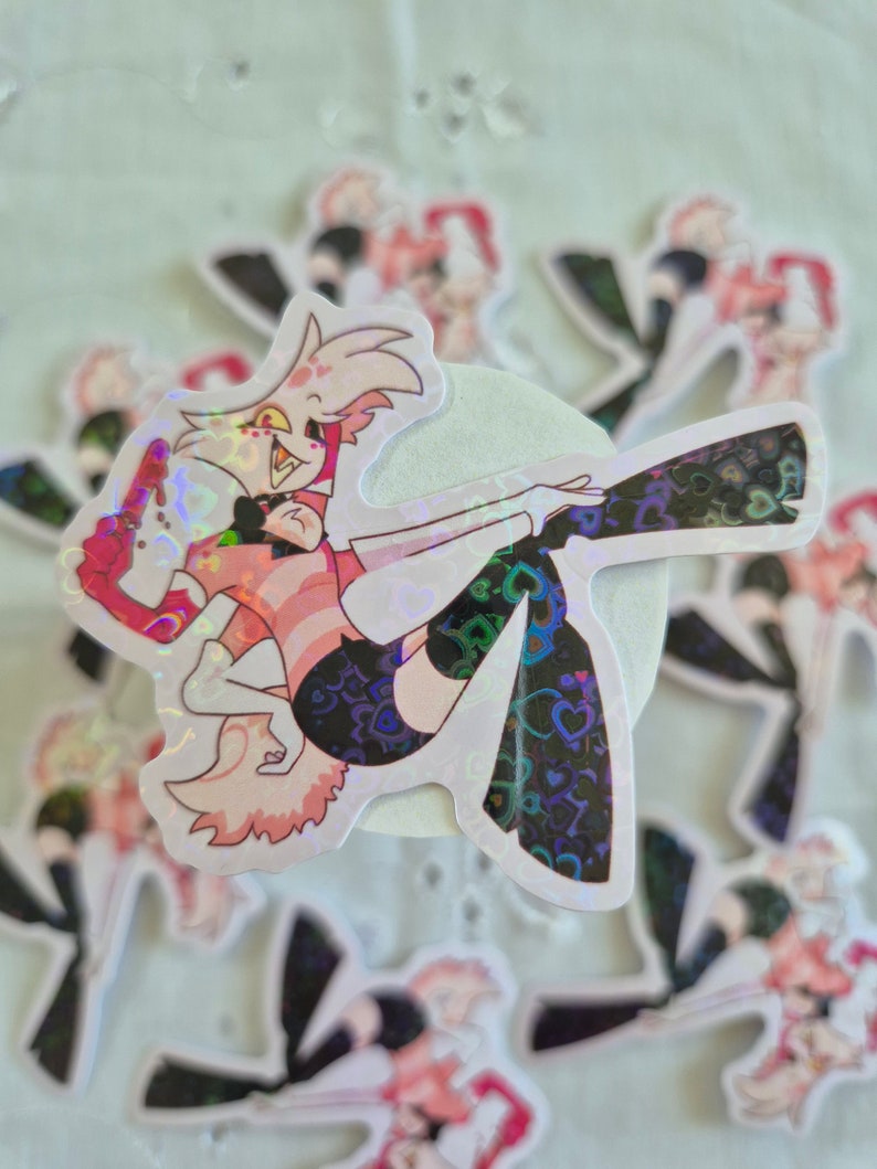 Angel Dust Sticker! Hazbin Hotel - Holographic - Etsy Australia