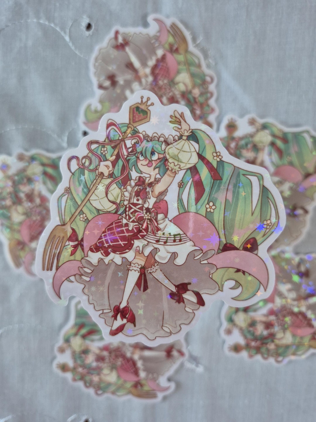 Hatsune Miku Sticker! - Strawberry Miku Holographic Star - Etsy