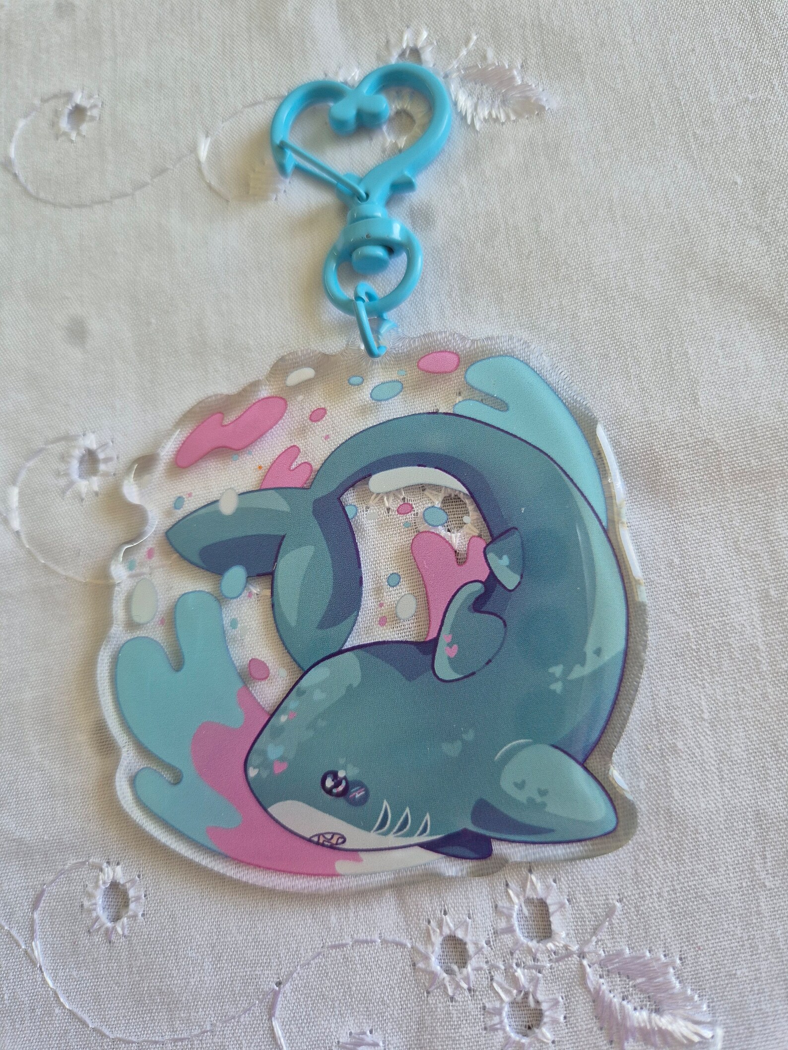 Blåhaj Keychain and Sticker! Holographic Heart - Etsy