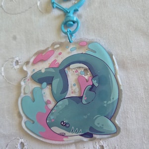 Blåhaj Keychain and Sticker! Holographic Heart - Etsy