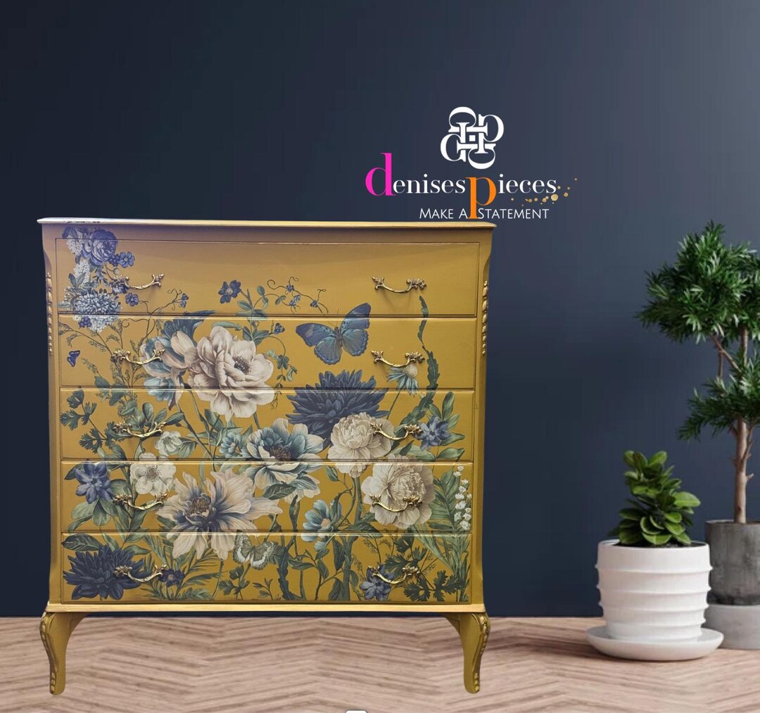 Yellow Chest of Stag Drawers: Upycled Storage Unit - Etsy