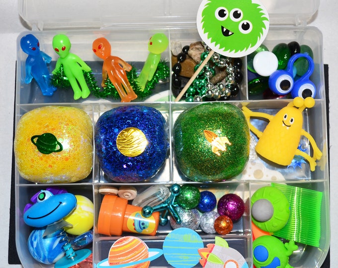 Space Aliens Sensory Playdough Kit, Sensory Bin, Montessori, Busy Box ...