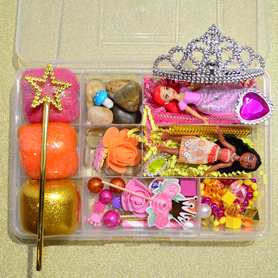 Themed Princess Playdough Kit, Sensory Bin, Montessori, Busy Box ...