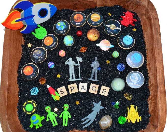 Space/solar System Sensory Bin, Sensory Rice, Sensory Bin, Sensory Kit ...