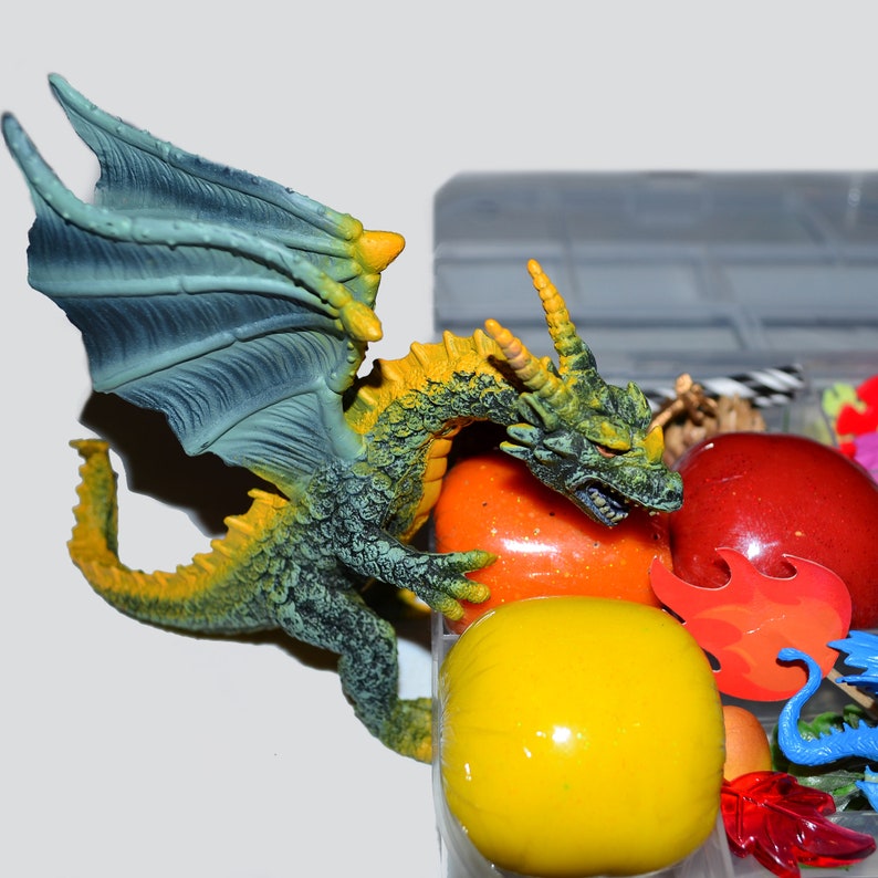 Dragons Playdough Kit Sensory Bin Montessori Busy Box - Etsy